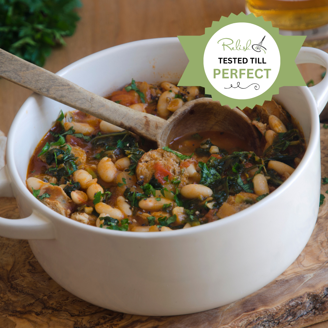 Wicked Winter Sausage, Kale & White Bean Soup – Relish Cooking Studio